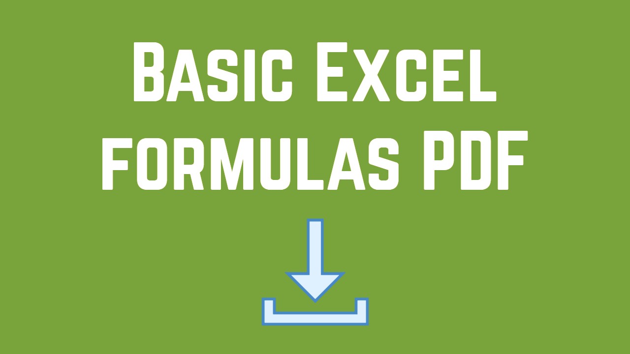 Basic Excel Formulas PDF Excel Formulas PDF Hindi