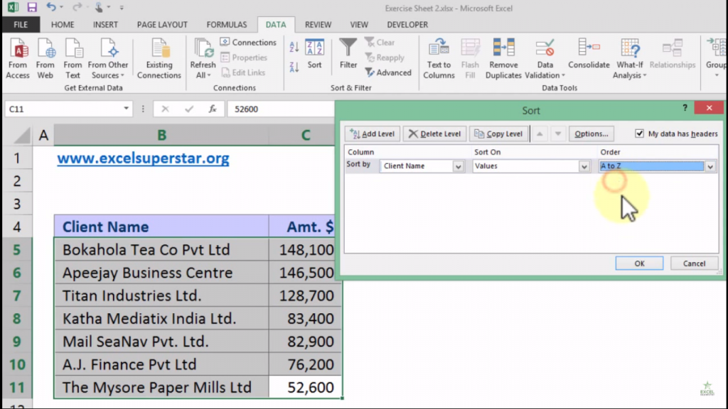 How To Sort Data A To Z Alphabetically In Excel Excel In Hindi