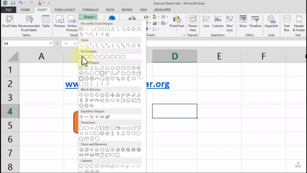 How To Create A Hyperlinked Shape In Excel Excel In Hindi