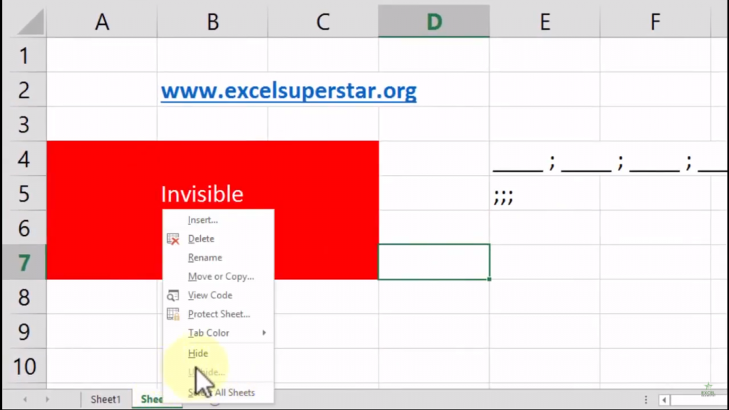 How To Hide And Unhide Excel Sheet Excel In Hindi