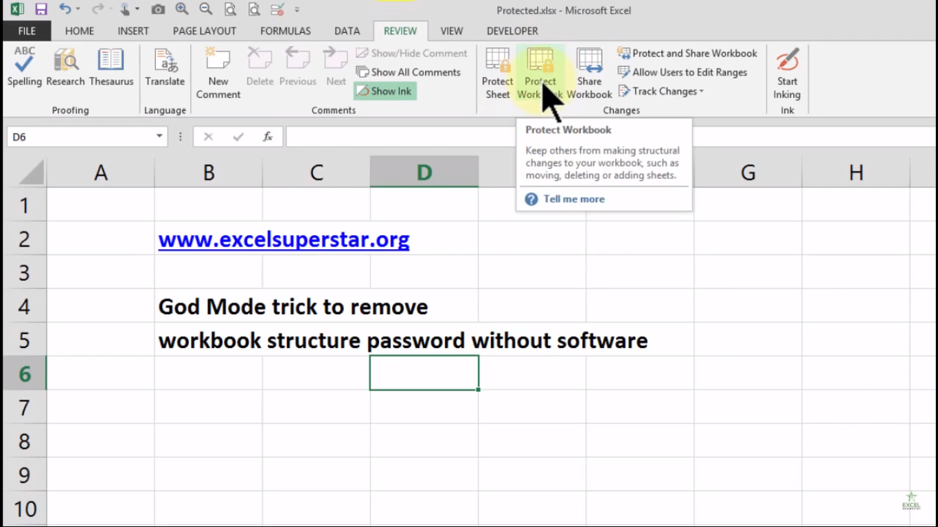 How To Protect Workbook Password In Excel Excel In Hindi