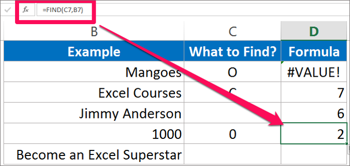 Find Function How To Use The Excel Find Function Excel Formulas