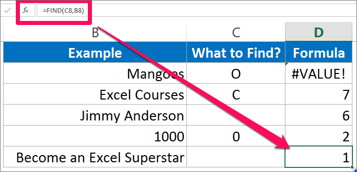 Find Function How To Use The Excel Find Function Excel Formulas