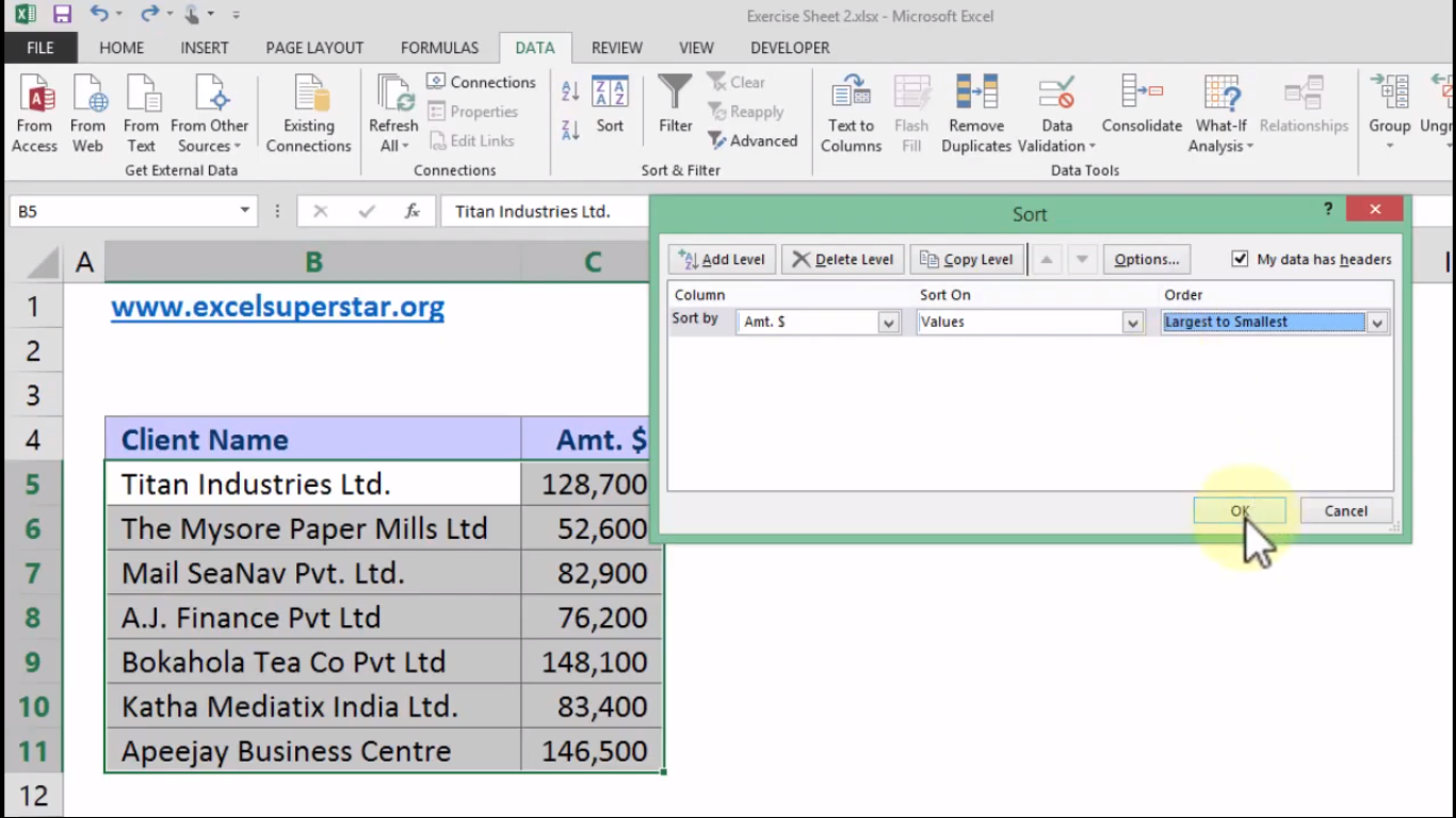 How To Sorting Data From Largest To Smallest In Excel Excel In Hindi