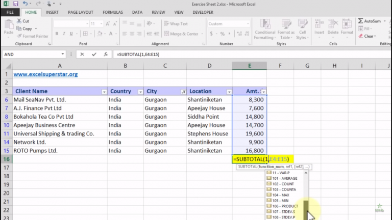 how-to-use-subtotal-function-in-excel-excel-in-hindi