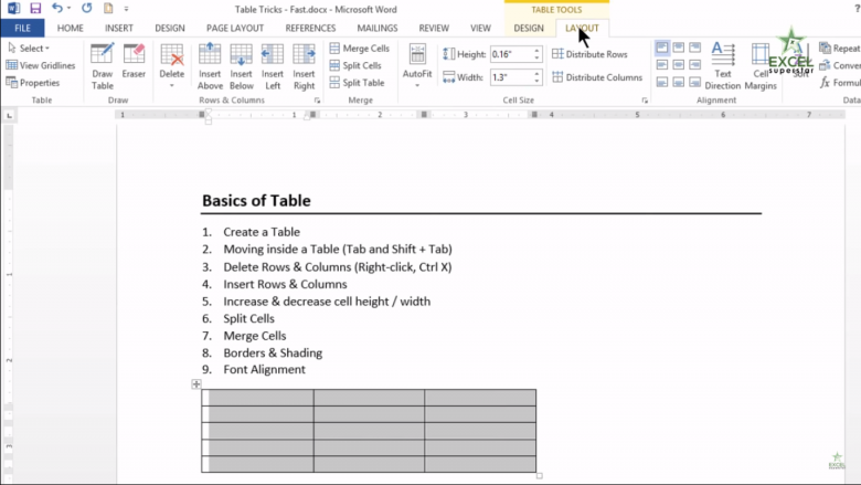 How to use Table Formatting in MS Word | MS Word in Hindi