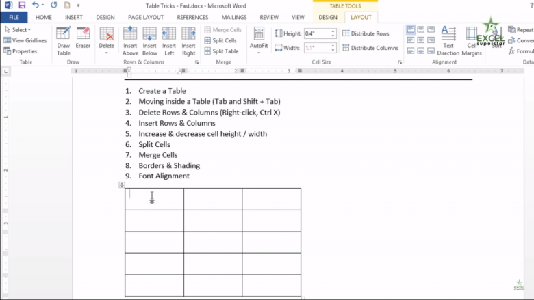 How To Use Table Formatting In Ms Word | Ms Word In Hindi