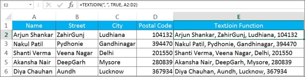 Text Join Function How To Use Join Text Function In Excel Excel