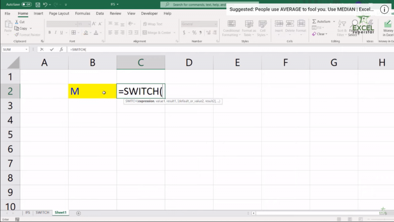 Learn How To Use Ifs And Switch Formula In Excel Excel In Hindi